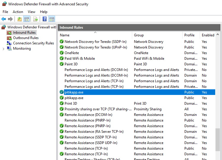 4. Delete all the entries that refer to Pitikapp